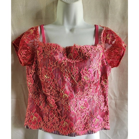 Kenzo | Tops | Kenzo Jungle Dark Pink Lace Top 42 | Poshmark